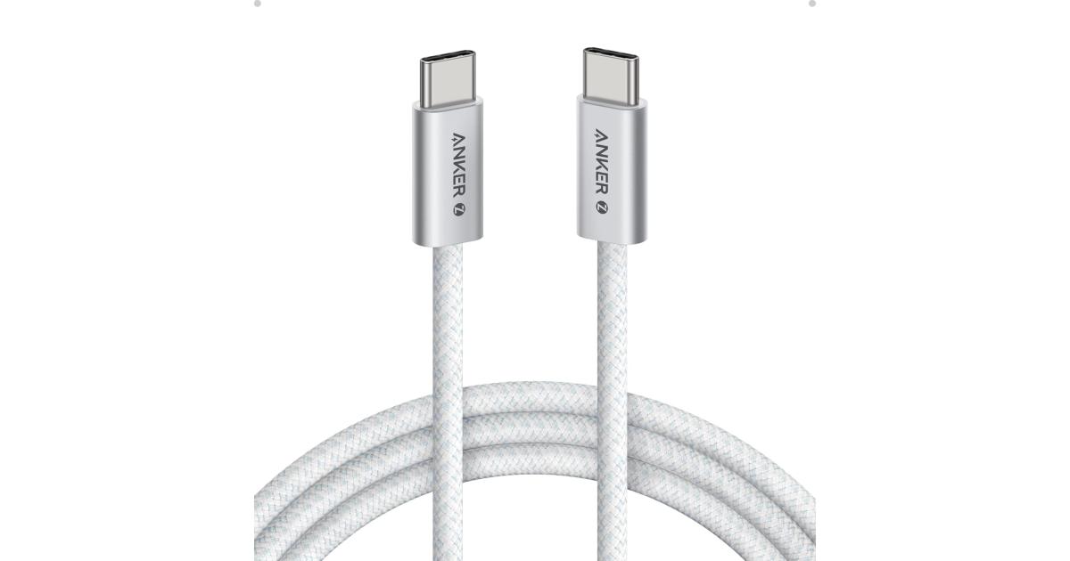 Anker Zolo 240W USB Type-C to USB Type-C Cable, Braided and Dirt-Free Type C Fast Charging 1.5m ...